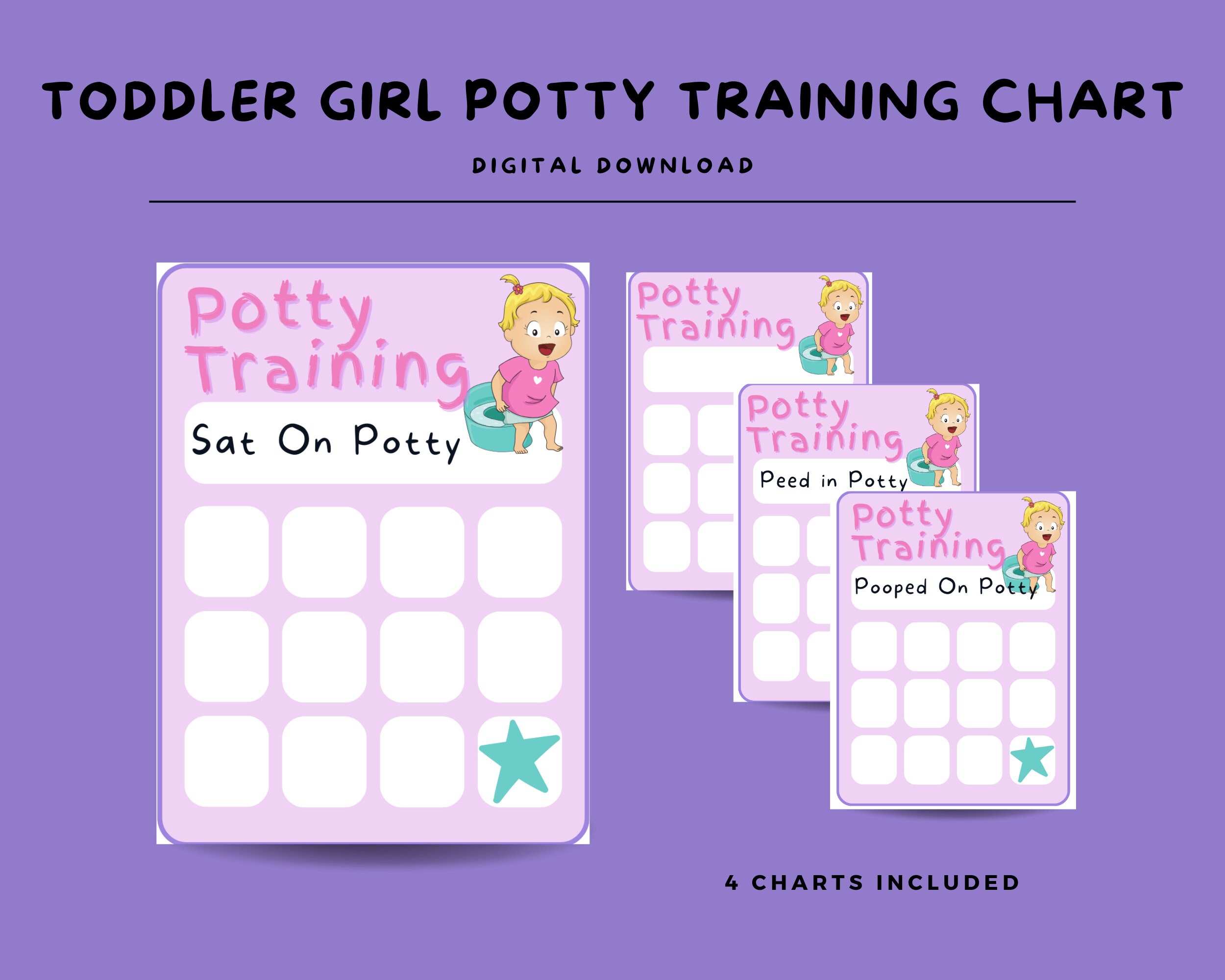Potty Training Chart for Toddler Girl, Potty Chart - Etsy
