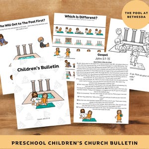 Jesus Heals at the Pool at Bethesda Kids Bible Activity Pack, Preschool ...