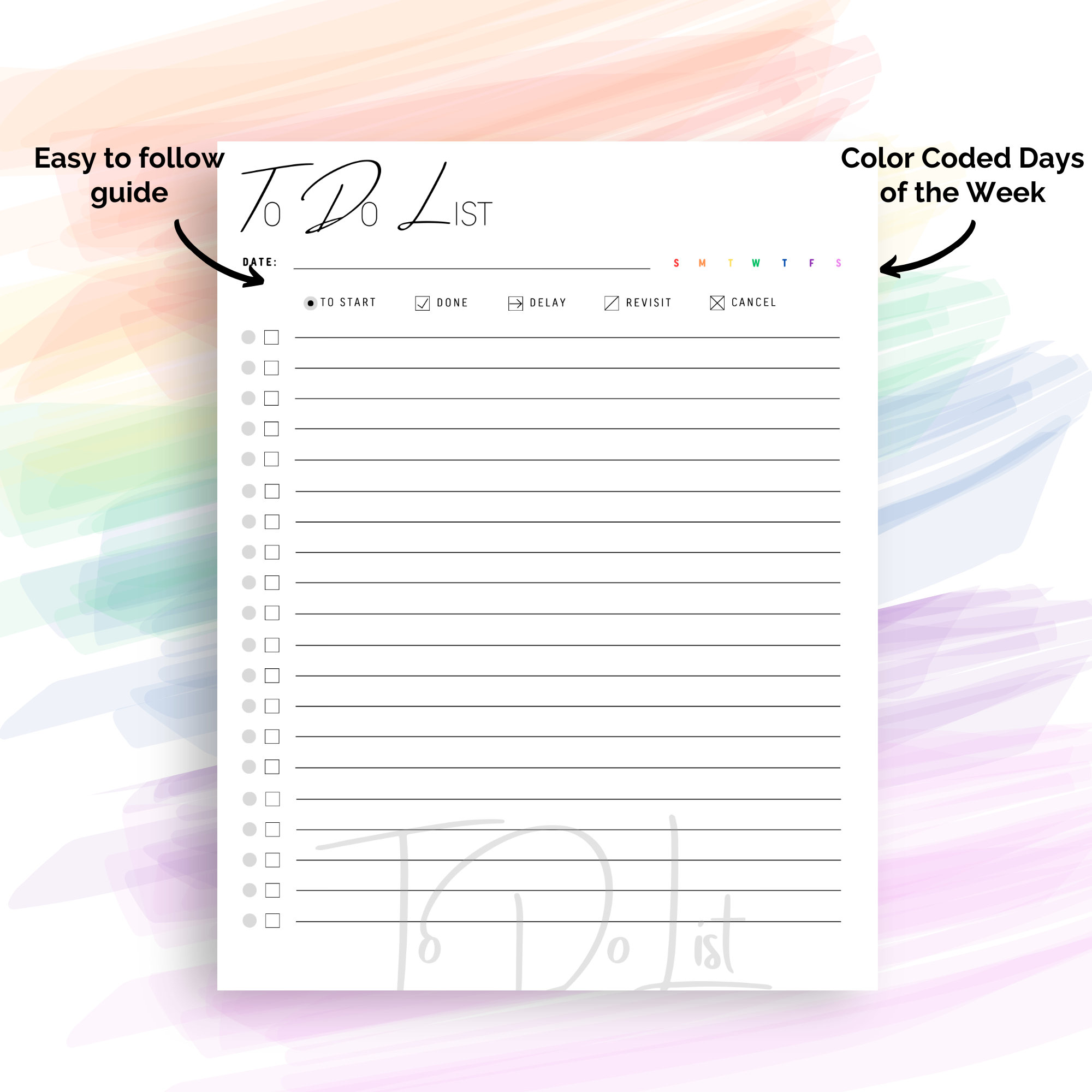 Color Coded to Do List Printable - Etsy