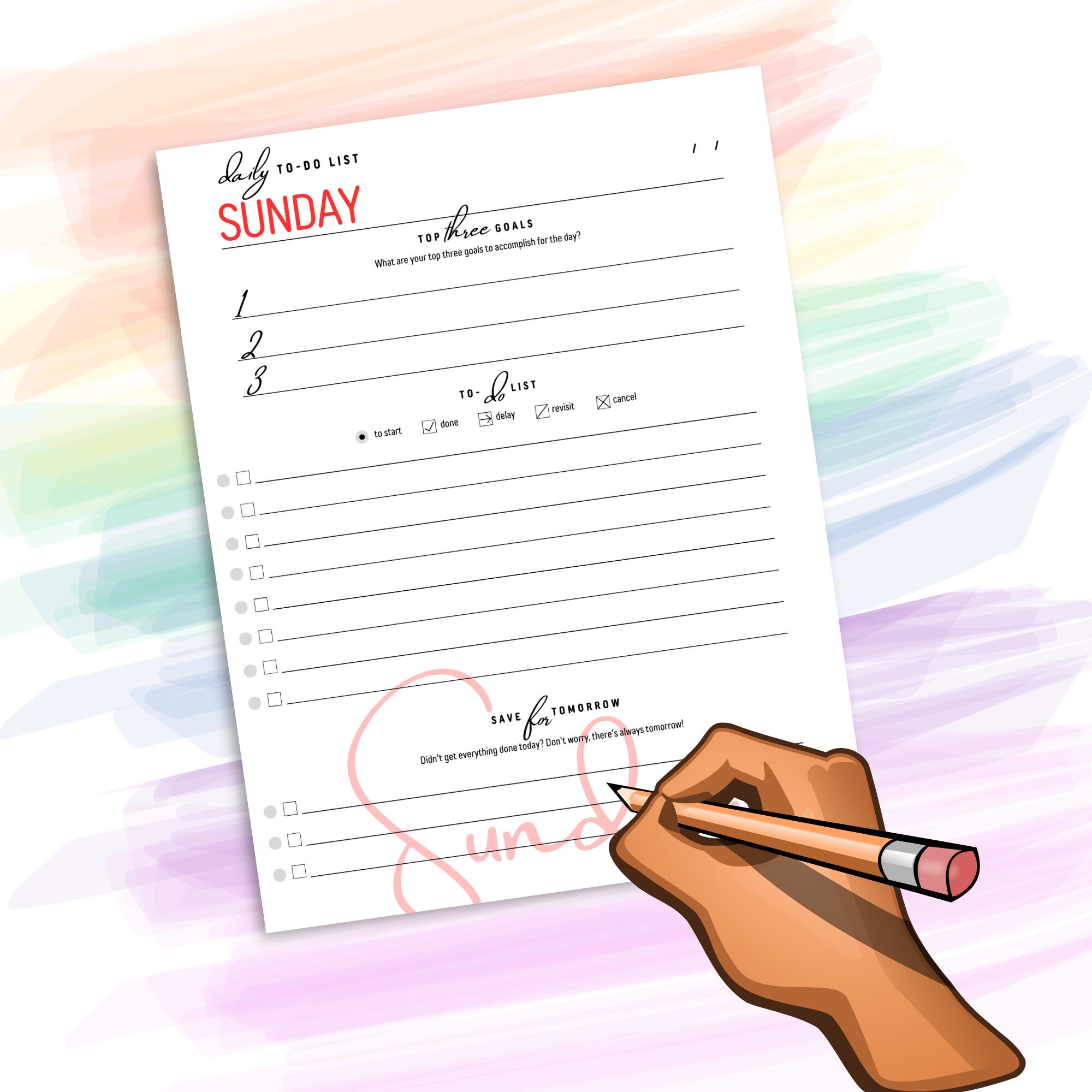 Color Coded Daily to Do List Printable Planner - Etsy