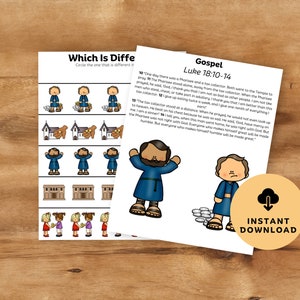 Luke 18:10-14 the Tax Collector & the Pharisee Preschool Children's ...