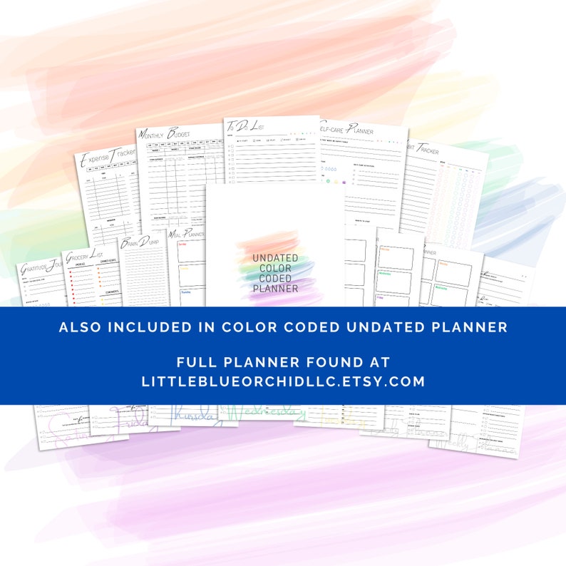 Color Coded Daily Undated Printable Planner Page - Etsy