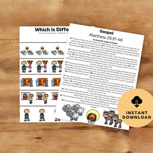 Matthew 25: 31-46 the Parable of the Sheep and the Goats Preschool ...