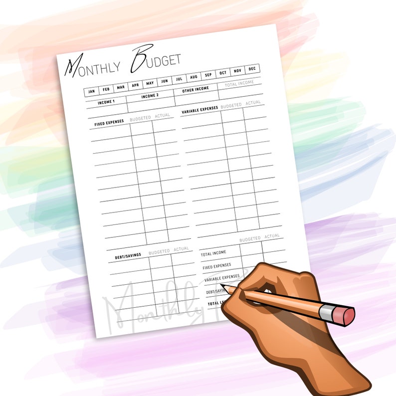 Finances Tracker Printable Bundle With Monthly Budget and Expense ...