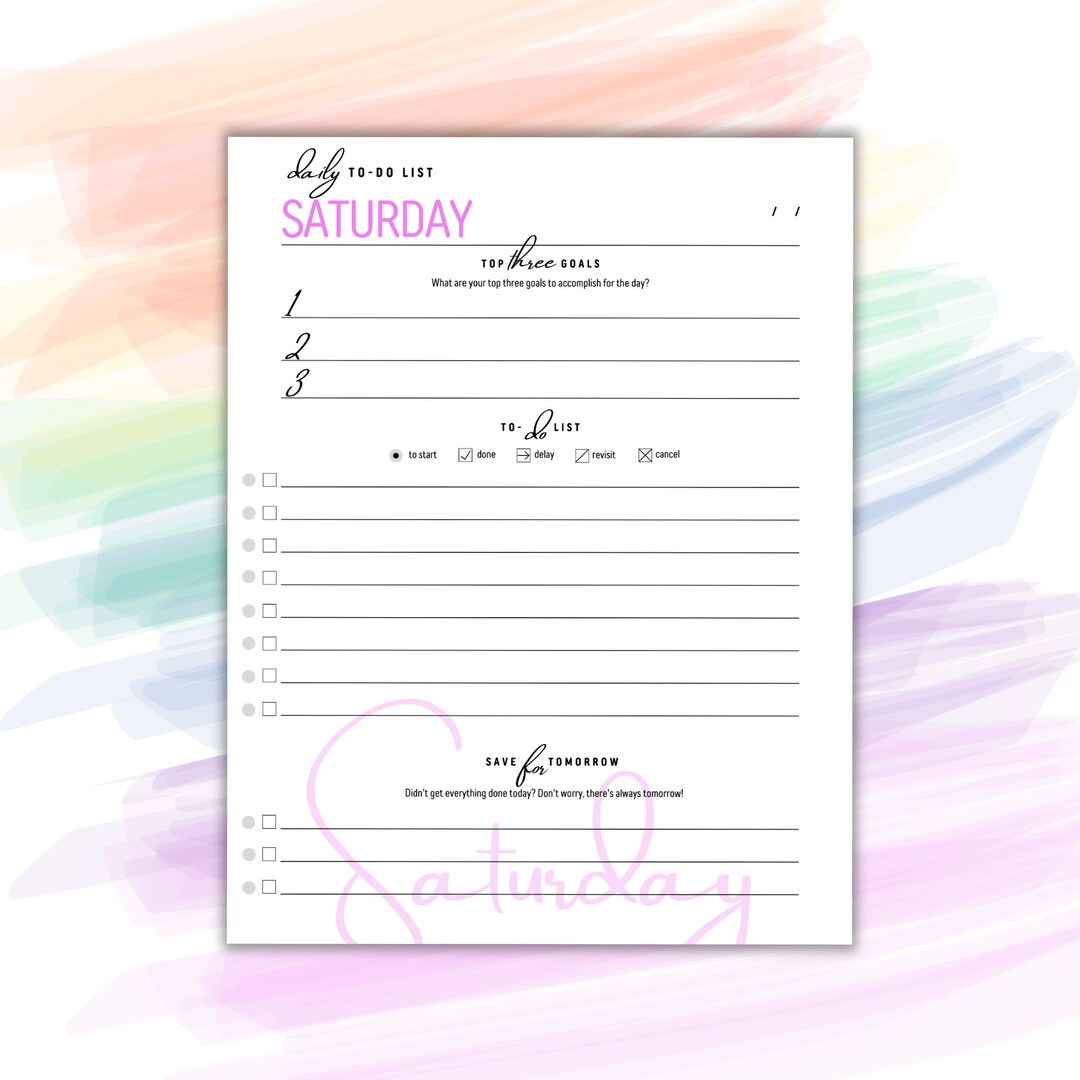 Color Coded Daily to Do List Printable Planner - Etsy