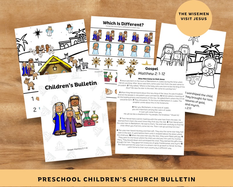Matthew 2:1-12 Wisemen Come to Visit Jesus Preschool Children's Church ...