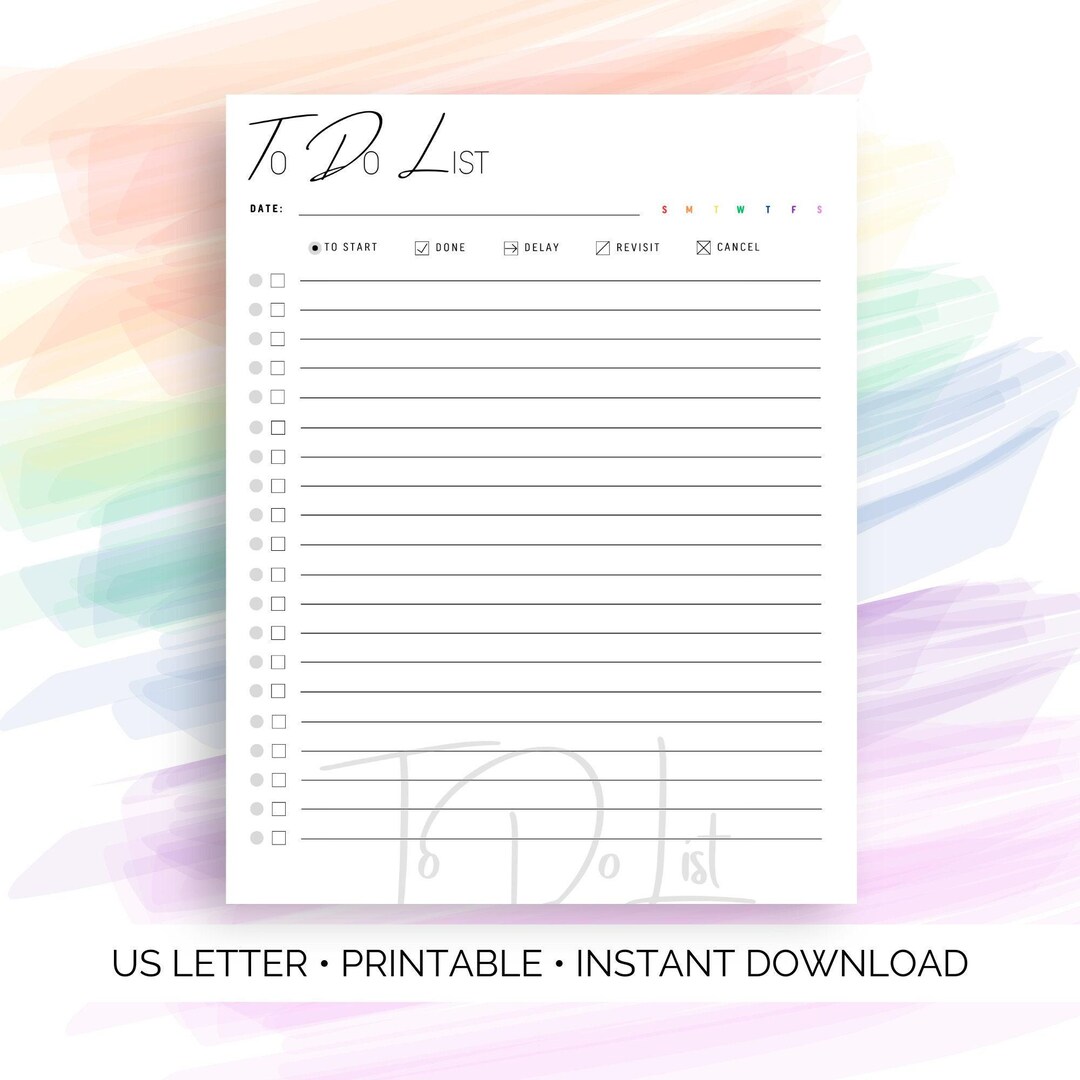 Color Coded to Do List Printable - Etsy
