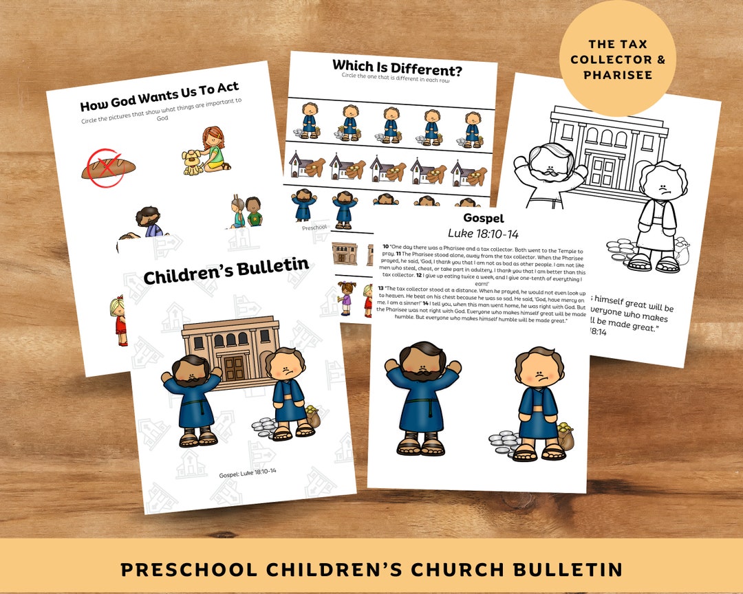 Luke 18:10-14 the Tax Collector & the Pharisee Preschool Children's ...