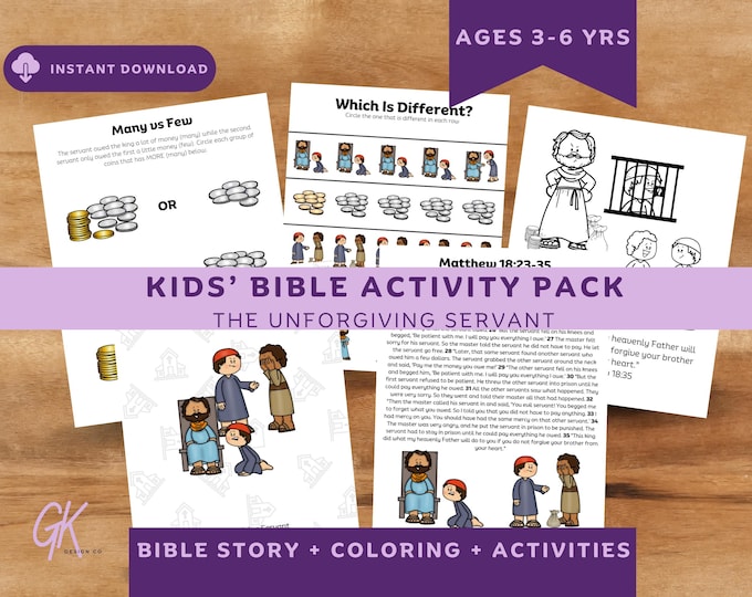 Parable of Unforgiving Servant, Sunday School Activities, Kids Bible ...