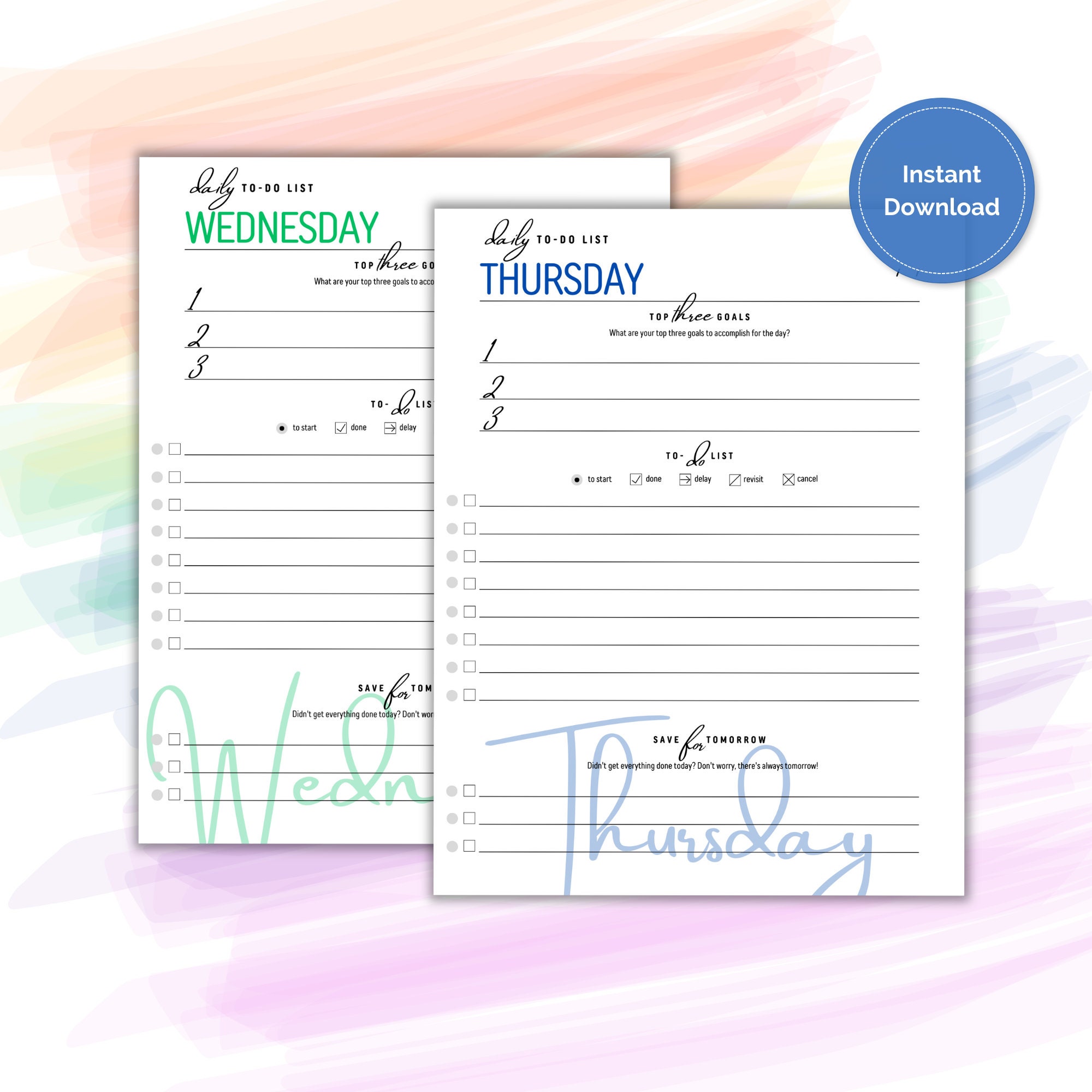 Color Coded Daily to Do List Printable Planner - Etsy