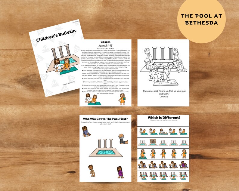 John 5:1-15 Jesus Heals at the Pool at Bethesda Preschool Children's ...