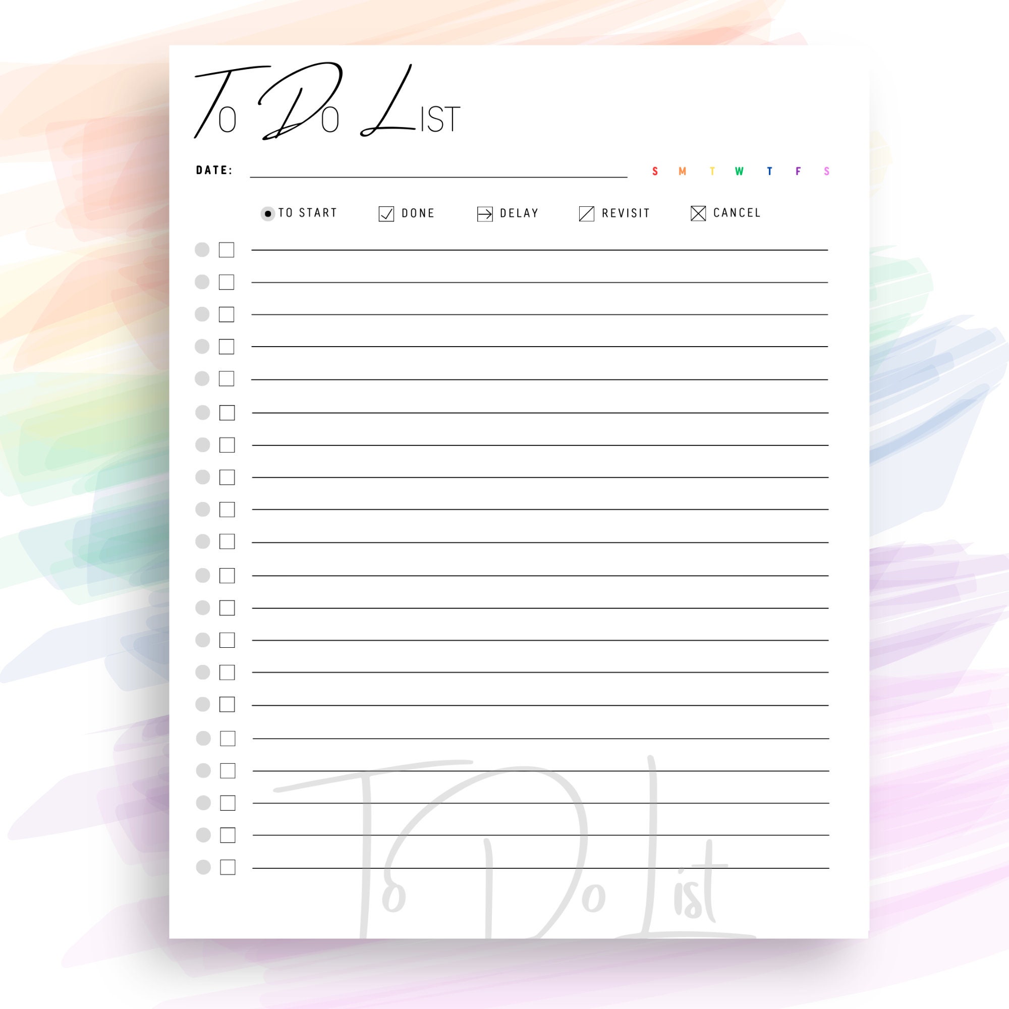 Color Coded to Do List Printable - Etsy