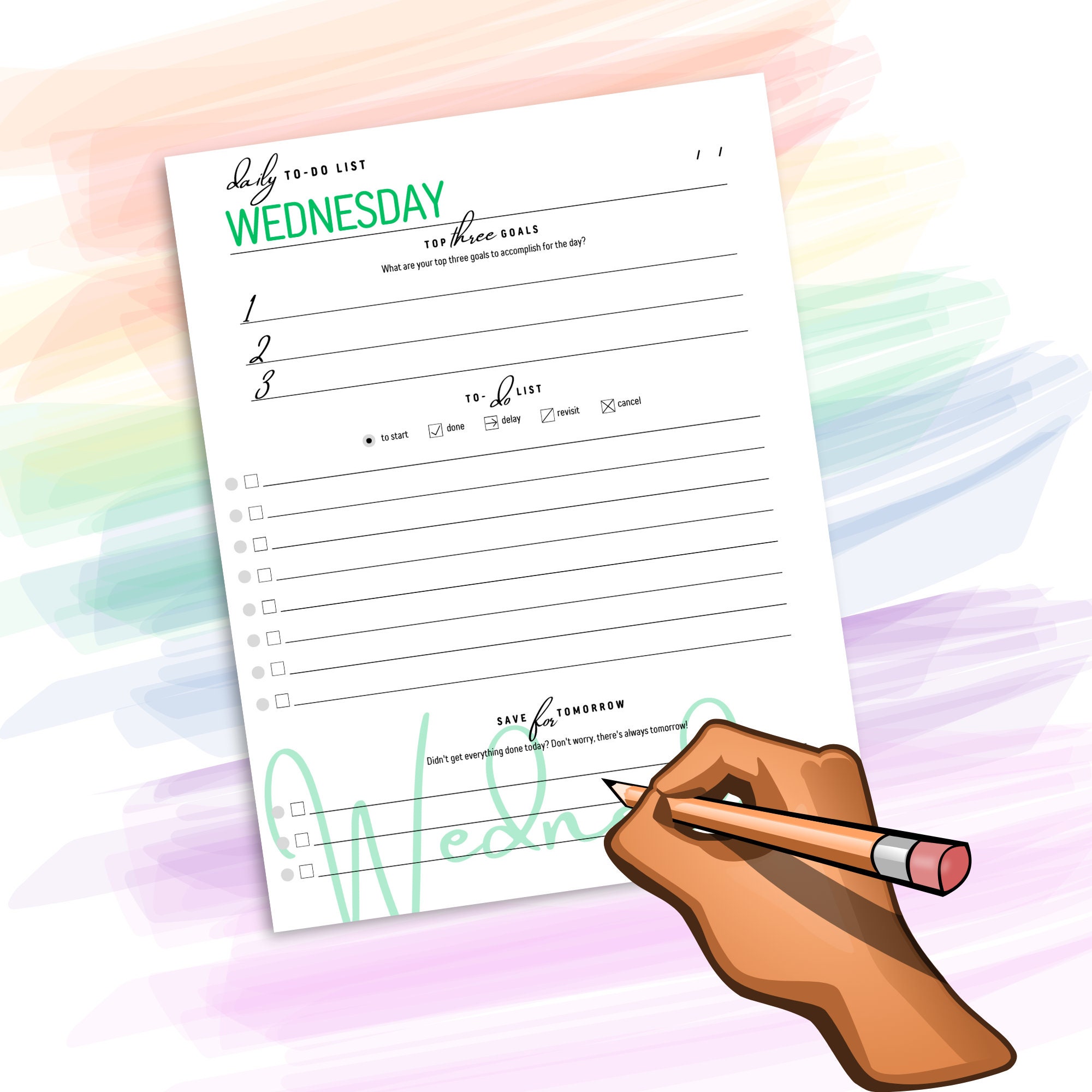 Color Coded Daily to Do List Printable Planner - Etsy