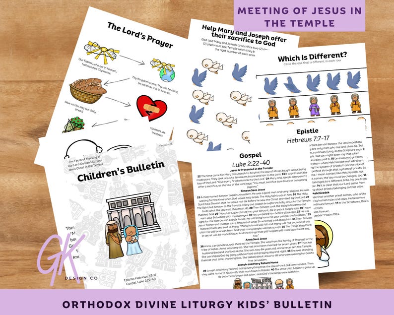 Feast of Meeting of Jesus Christ in the Temple Orthodox Kids’ Bulletin ...