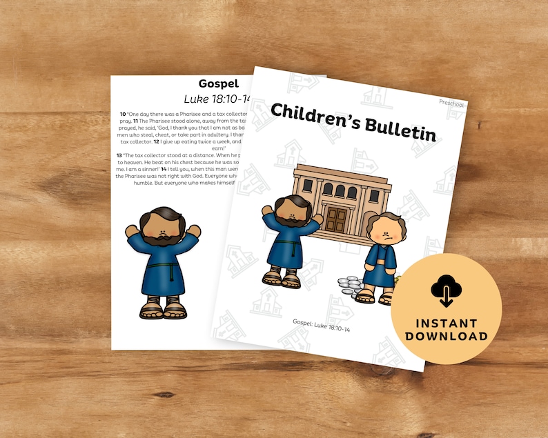 Luke 18:10-14 the Tax Collector & the Pharisee Preschool Children's ...