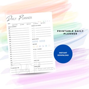 Color Coded Daily Undated Printable Planner Page - Etsy
