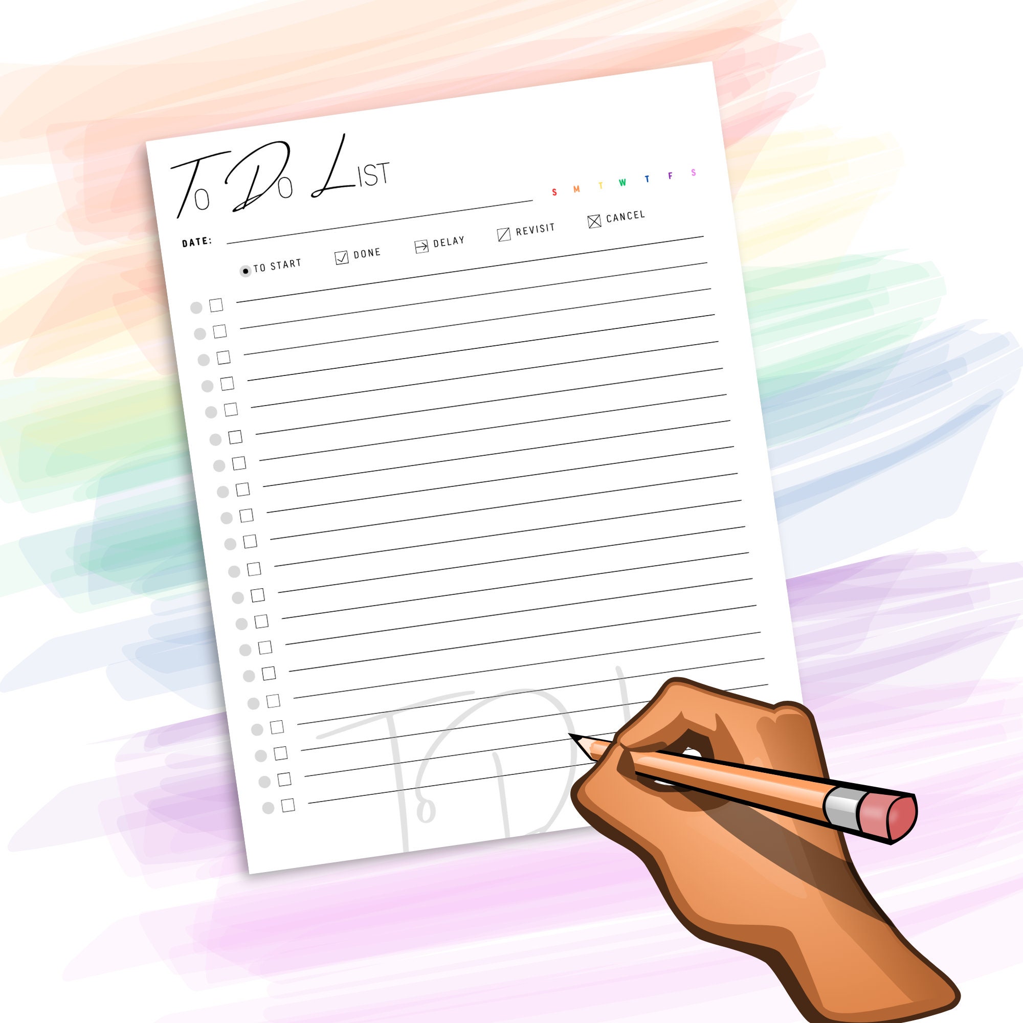 Color Coded to Do List Printable - Etsy