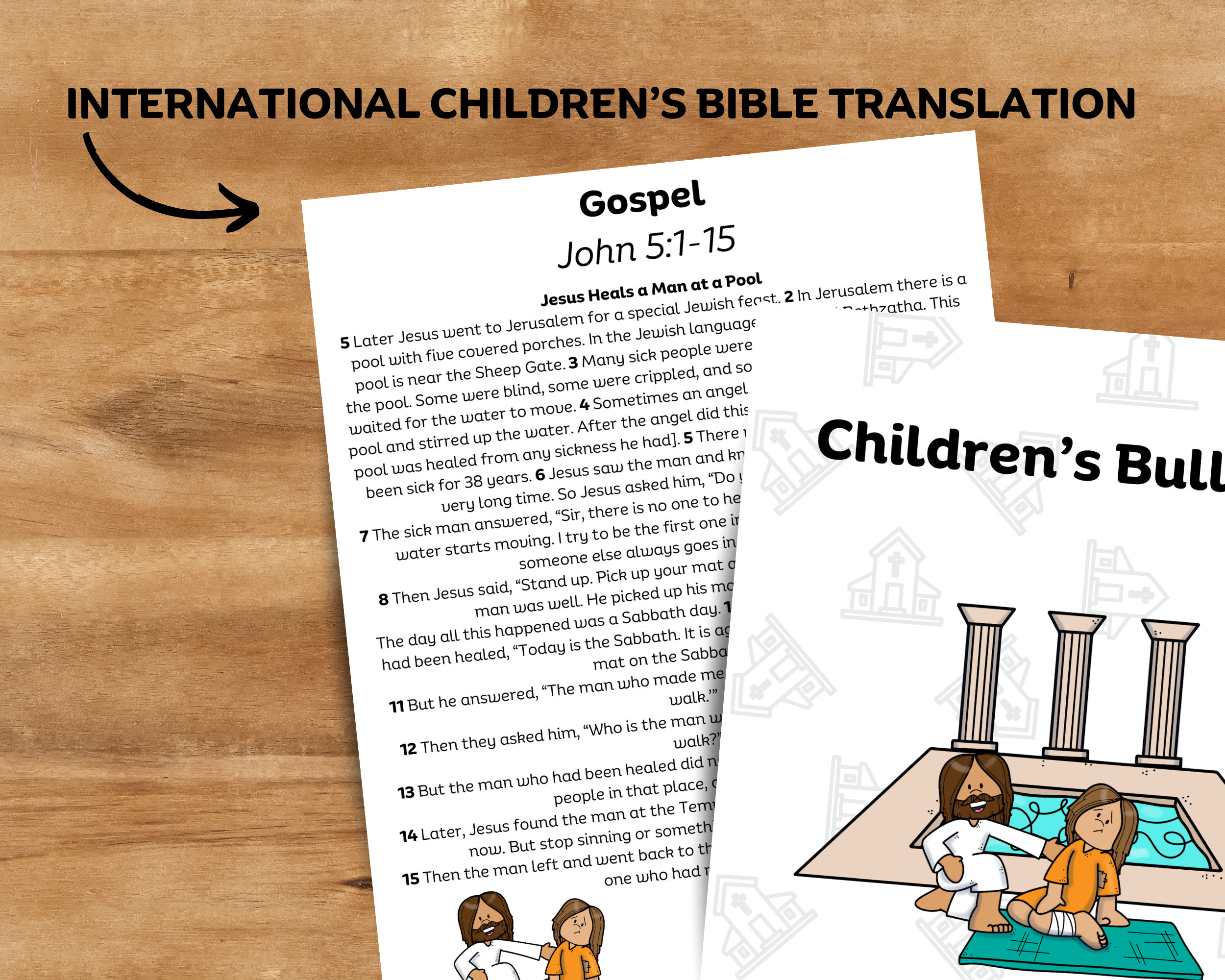 John 5:1-15 Jesus Heals at the Pool at Bethesda Preschool Children's ...