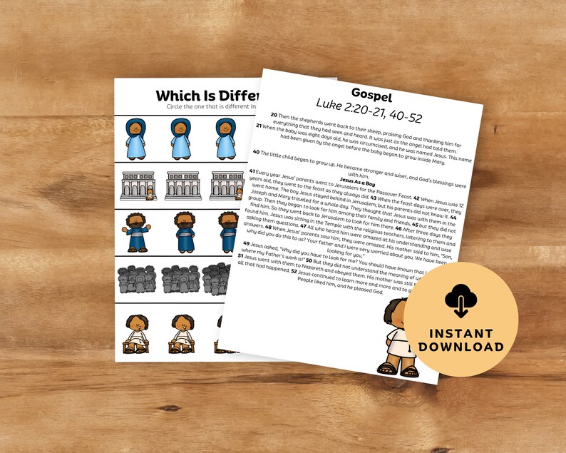 Luke 2:20-21, 40-52 Jesus in the Temple Preschool Children's Church ...