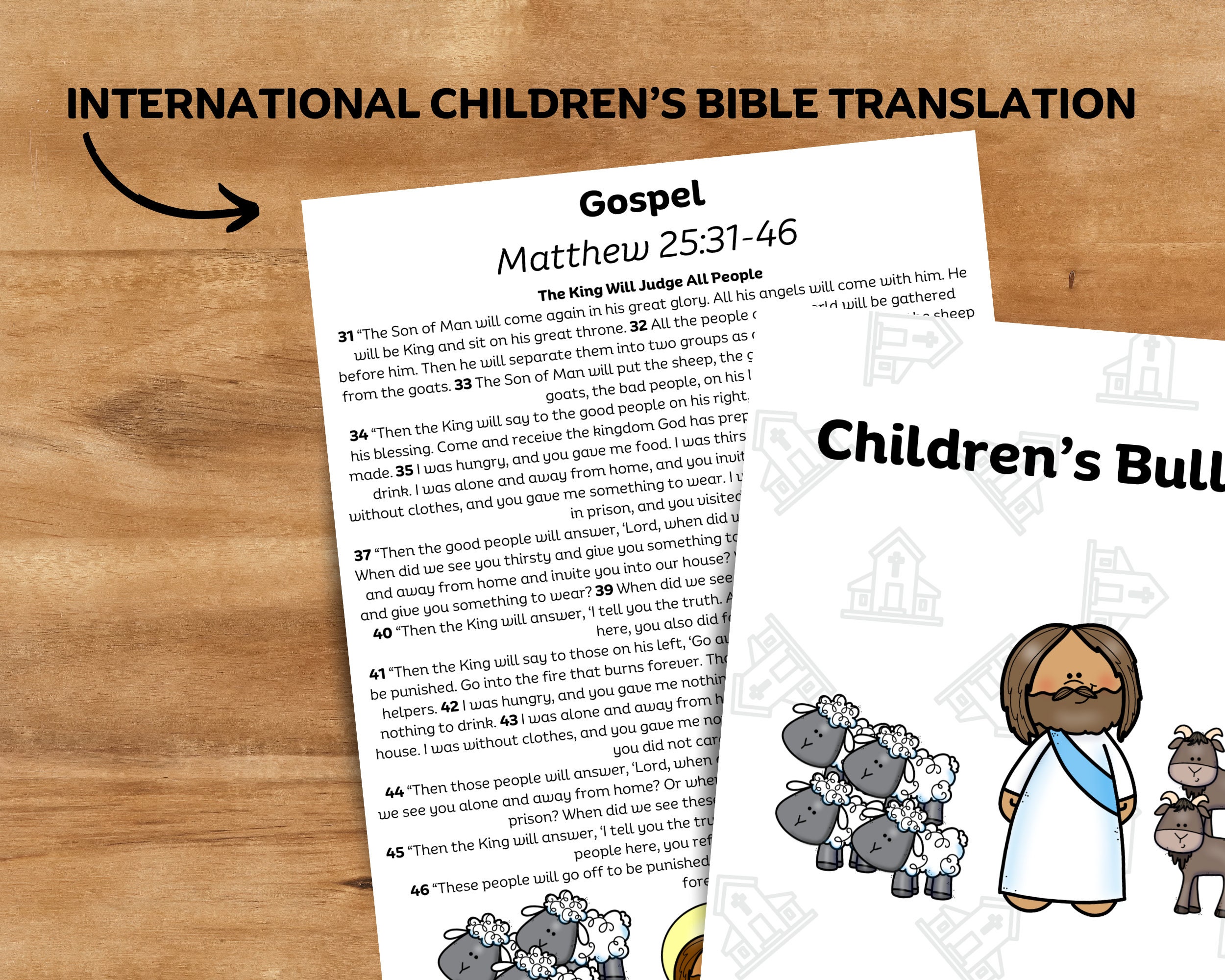 Matthew 25: 31-46 the Parable of the Sheep and the Goats Preschool ...