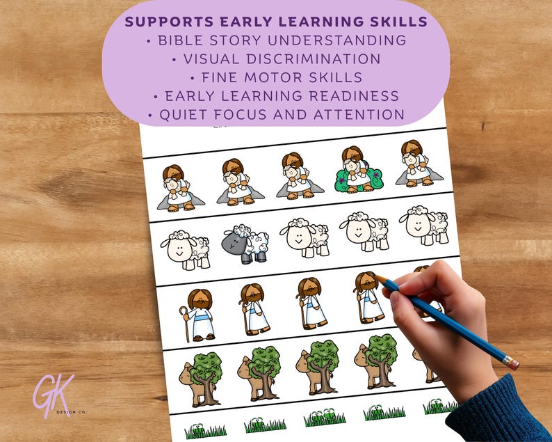 The Lost Sheep Kids Bible Activity Pack, Preschool Sunday School Lesson ...