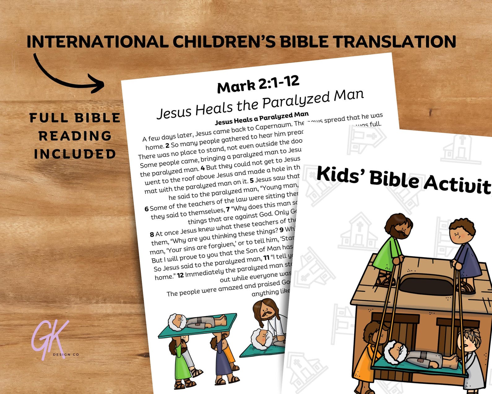 Jesus Heals the Paralyzed Man Kids Bible Activity Pack, Preschool ...