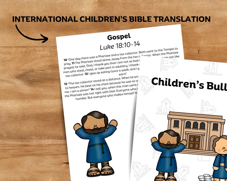 Luke 18:10-14 the Tax Collector & the Pharisee Preschool Children's ...