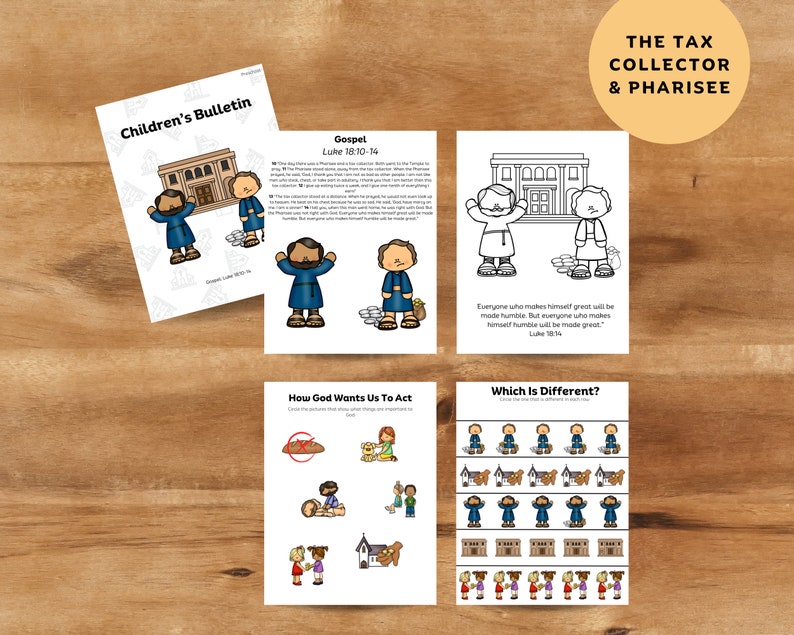 Luke 18:10-14 the Tax Collector & the Pharisee Preschool Children's ...