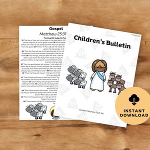 Matthew 25: 31-46 the Parable of the Sheep and the Goats Preschool ...