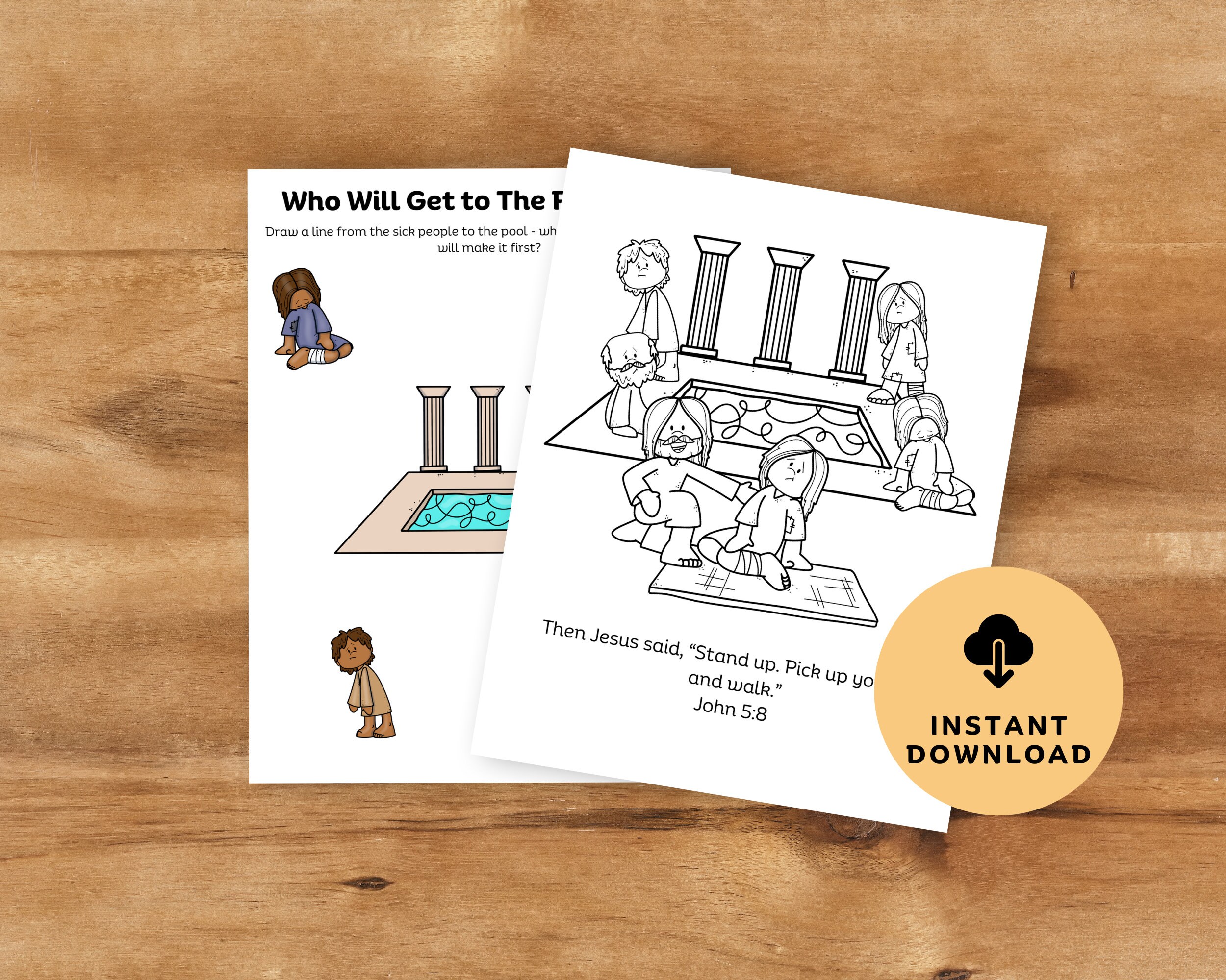 John 5:1-15 Jesus Heals at the Pool at Bethesda Preschool Children's ...