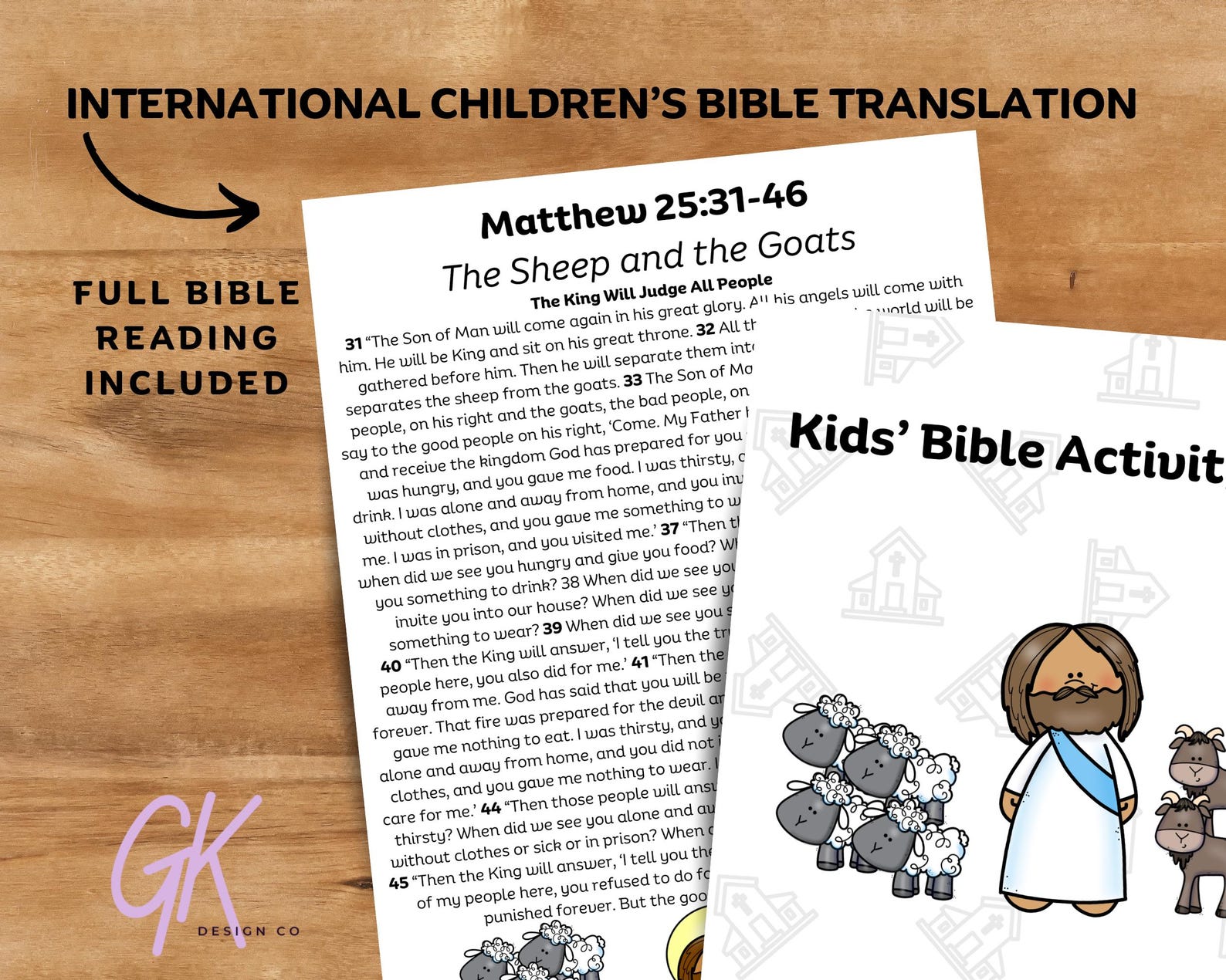 The Sheep and the Goats Kids Bible Activity Pack, Preschool Sunday ...