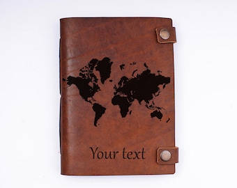 World Map Journal - Etsy