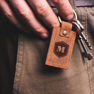 Customized Key Chain, Custom Leather Key Chain, Men Leather Key Fob ...