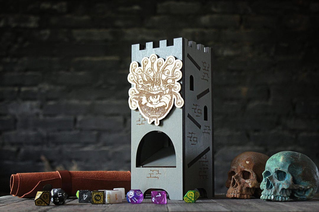 Personalized Wooden Dice Tower: Dnd RPG Dice Roller - Etsy