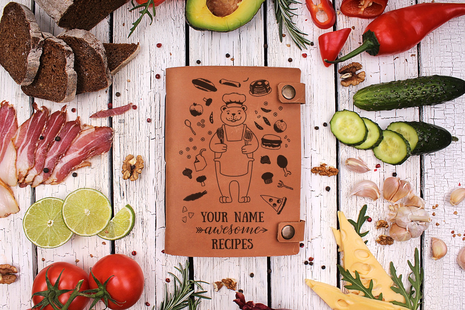 Leather Recipe Journal Personalized Gift Leather Cook Book - Etsy