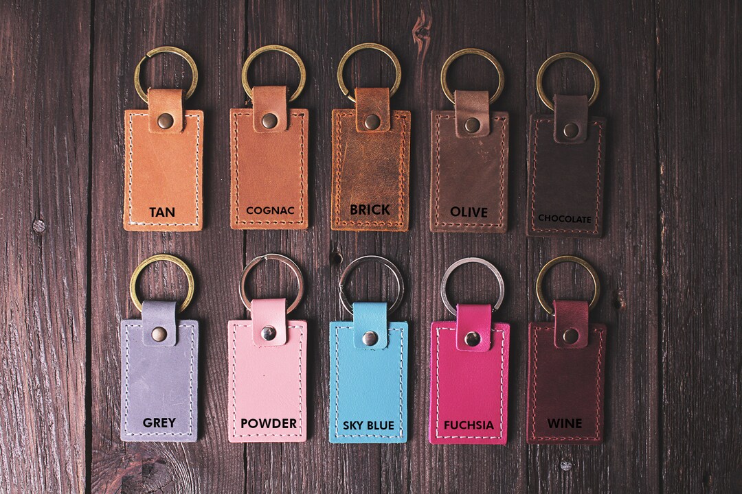 Personalized Leather Keychain: Custom Engraved Key Fob - Etsy