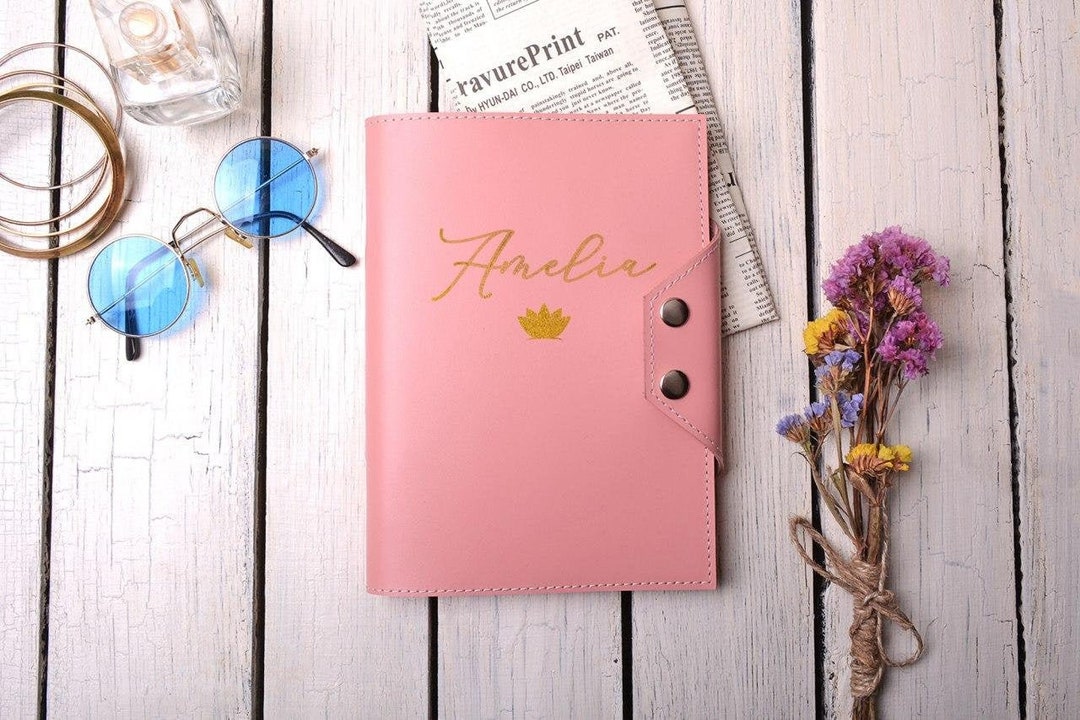 Pink Journal, Pink Leather Journal, Women Journal, Pink Notebook ...