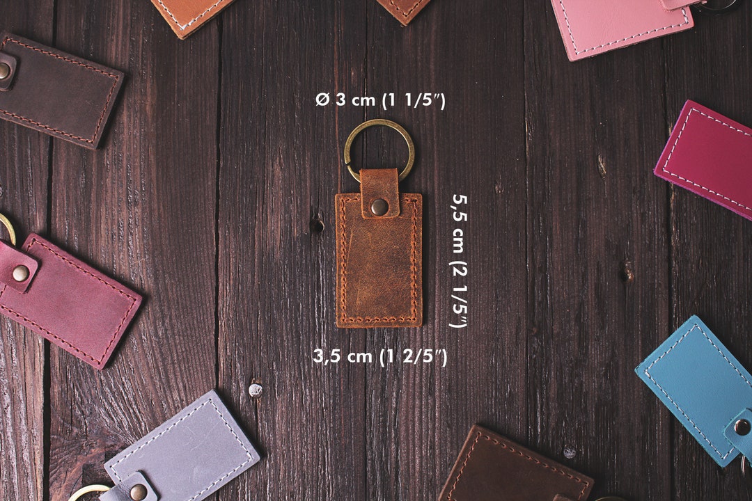 Personalized Leather Keychain: Custom Monogram Engraved Keyring - Etsy