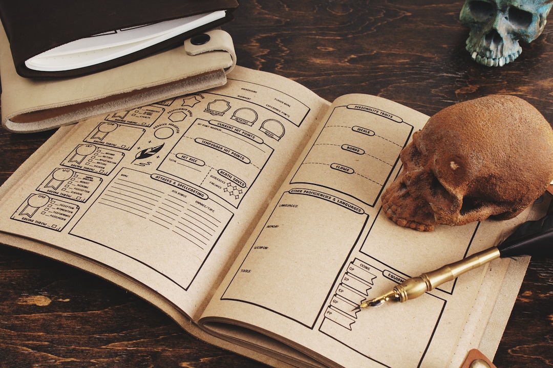 Custom Leather Dnd Character Journal: Dungeons and Dragons 5e Notebook ...
