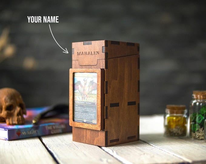 Customized Engraved White MTG 300+ Card Box, Commander Deck, TCG Box ...