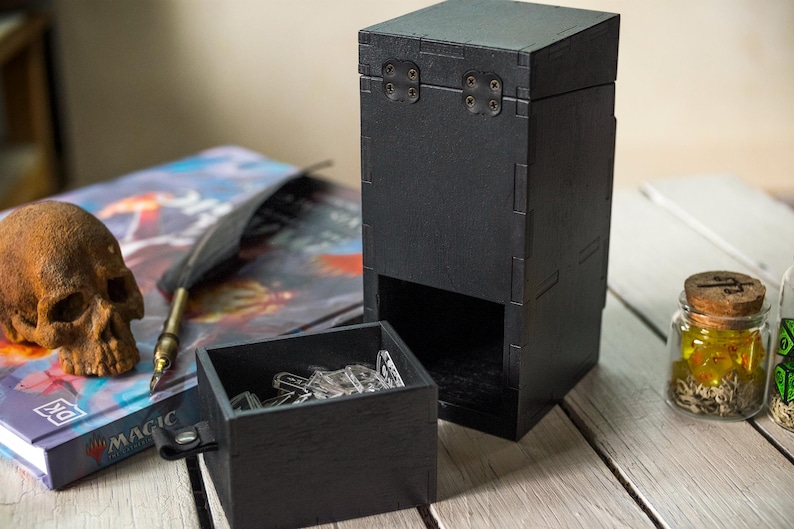 Personalized Engraved Wooden Mtg Deck Box With Counters - Etsy