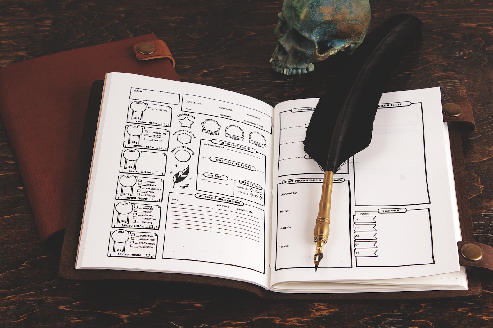 Leather Dnd Character Journal: 5e Player Book, Personalized - Etsy