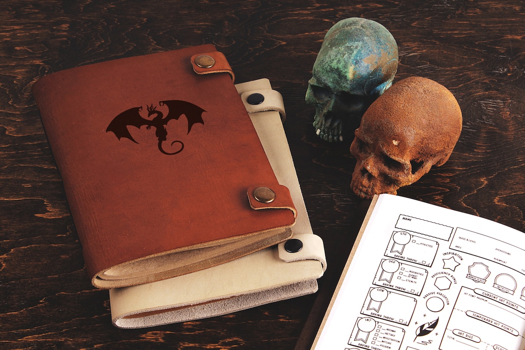 Custom Dnd Journal, Dnd Notebook, D&D 5e Character Notebook, A5 Leather ...