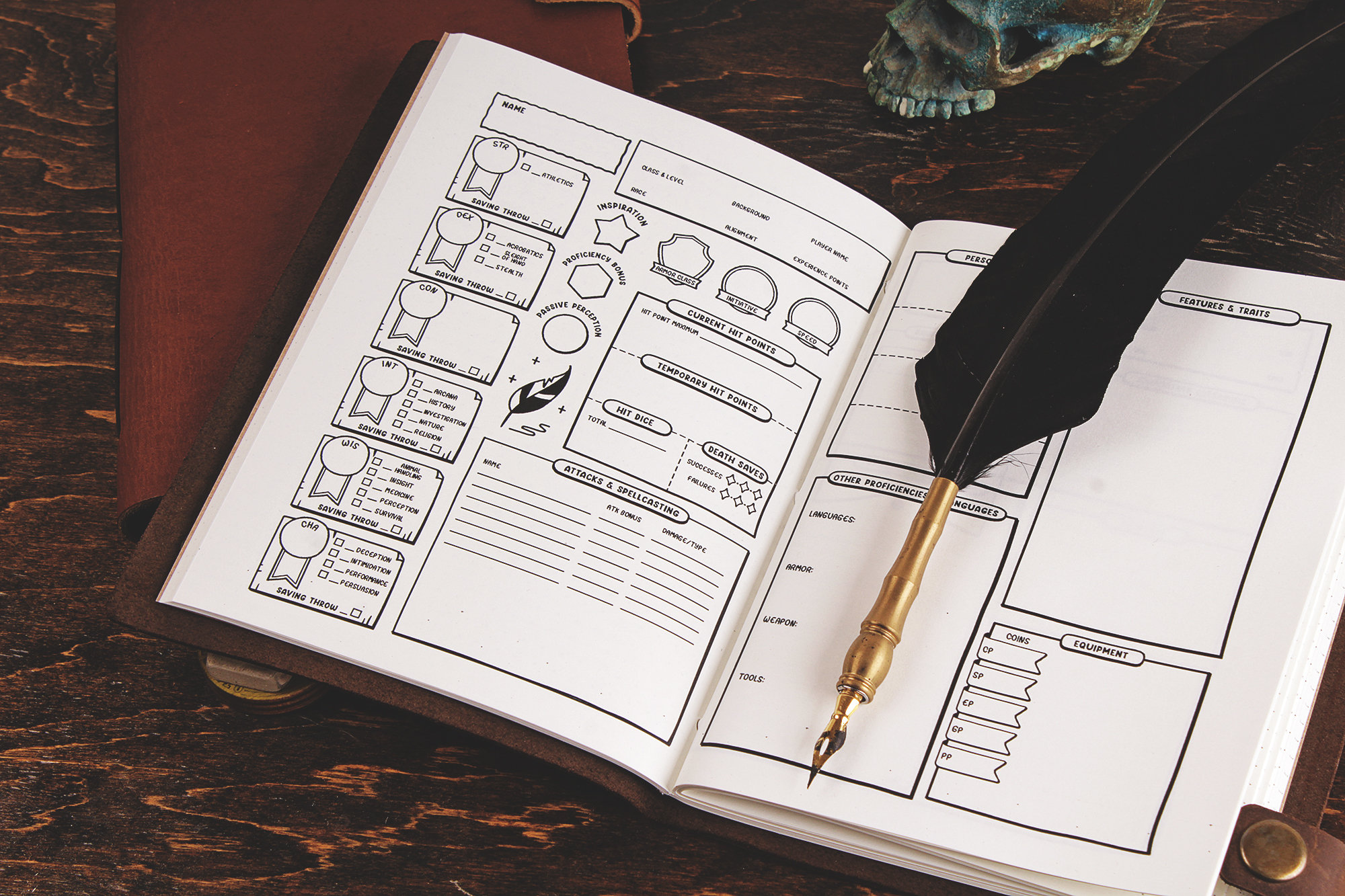 Leather Dnd Character Journal: 5e Player Book, Personalized - Etsy
