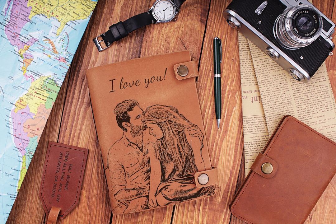 Personalized Leather Journal: Custom Photo Engraved Gift - Etsy