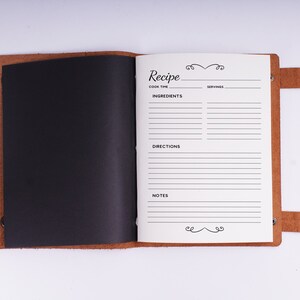 Leather Recipe Journal, Personalized Gift, Leather Cook Book, Custom ...