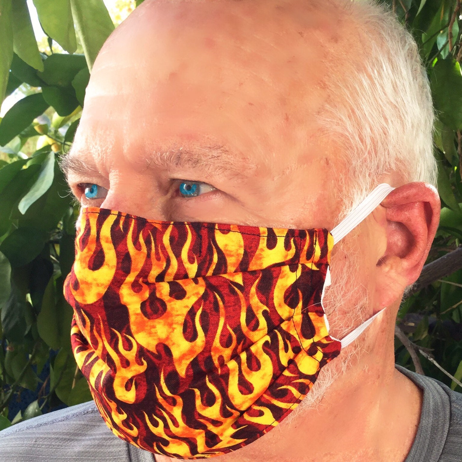 Face mask flame fabric adult mask ready to ship 2 layer | Etsy