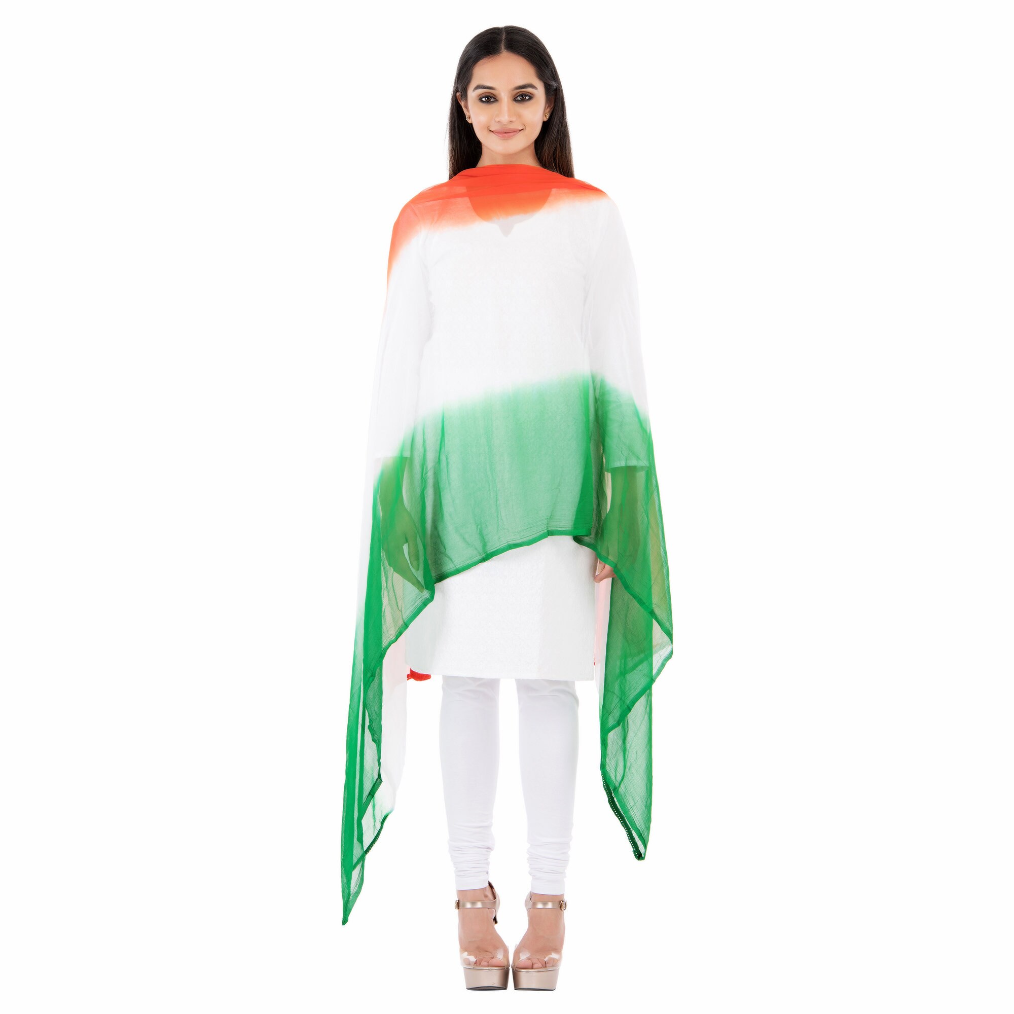 Tri Color Tiranga Chiffon Dupatta Indian Flag Colors Dupatta - Etsy UK