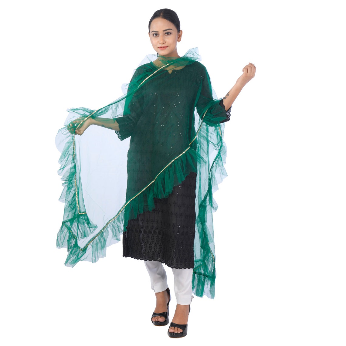 Ruffle Dupatta / Frills Dupatta / Dupatta for Gowns / Ruffle - Etsy