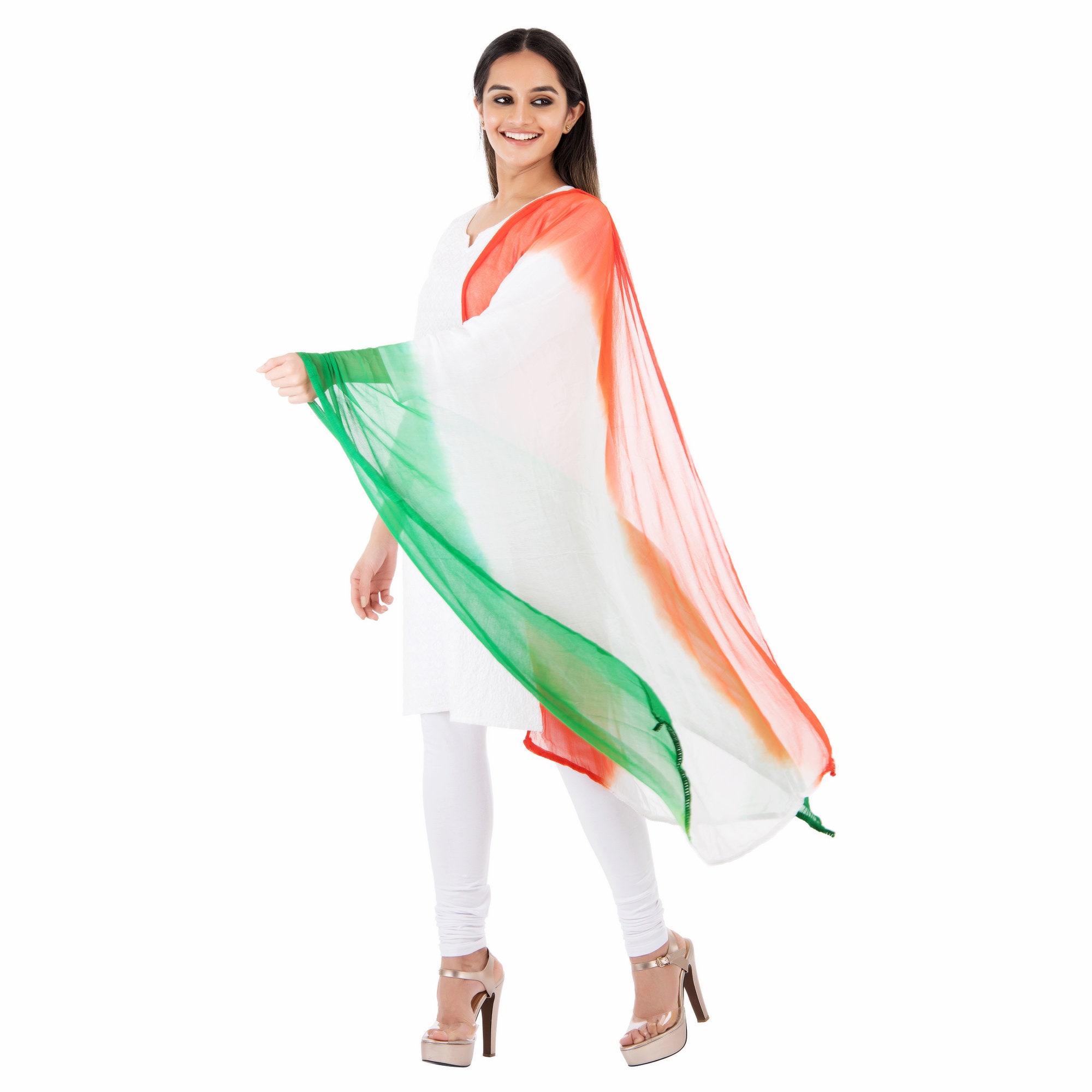 Tri Color Tiranga Chiffon Dupatta Indian Flag Colors Dupatta - Etsy UK